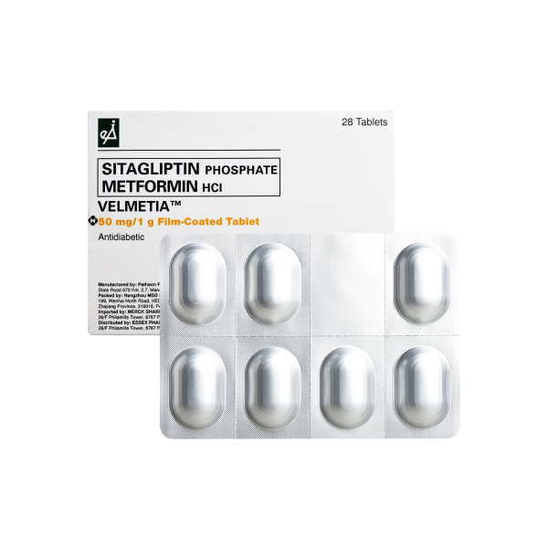VELMETIA Sitagliptin Phosphate / Metformin Hydrochloride 50mg / 1g Film ...